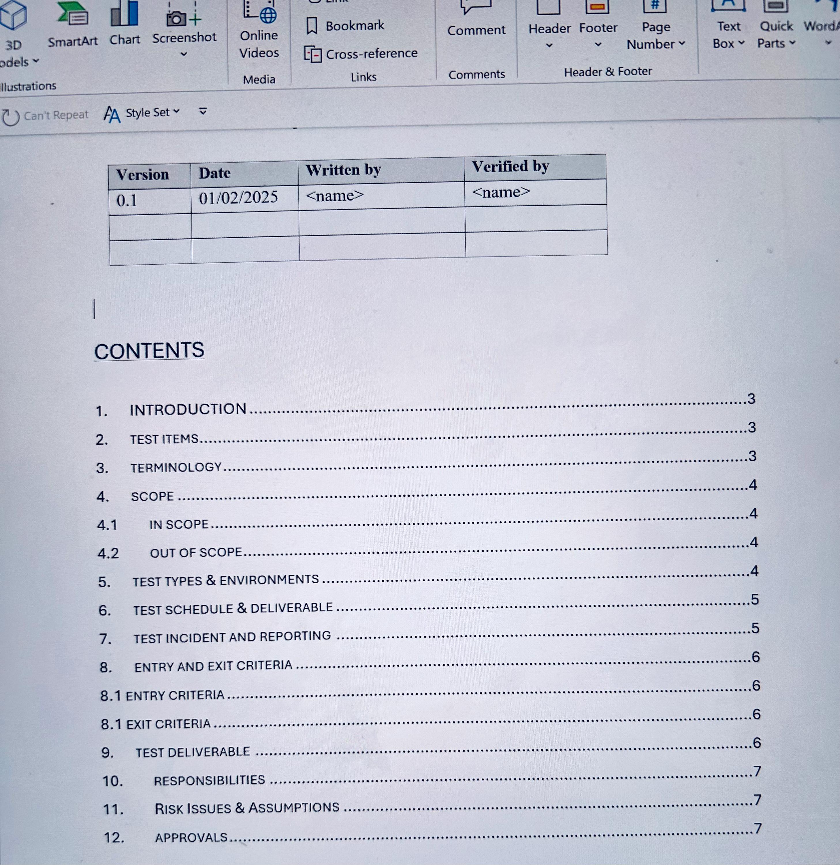 Test Plan Template |project Test Plan Template|uat Testing Plan ...