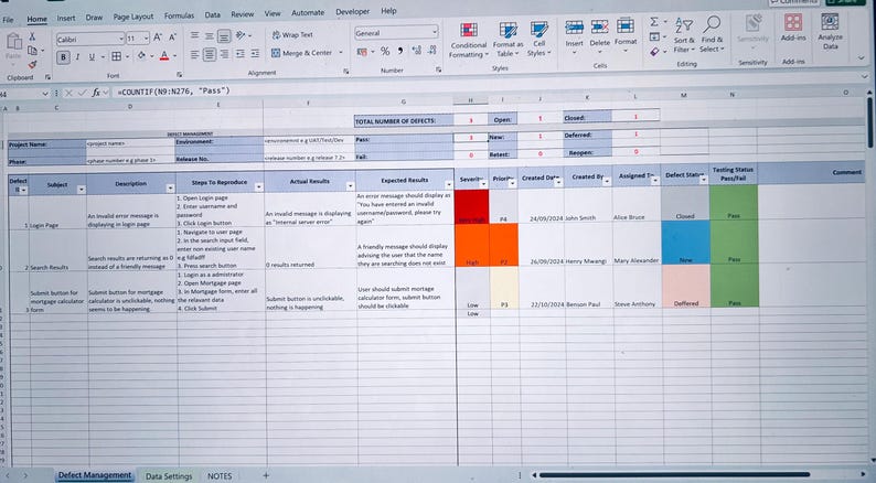 Defect Management Testing Template |UAT Defects Documents |QA Testing ...
