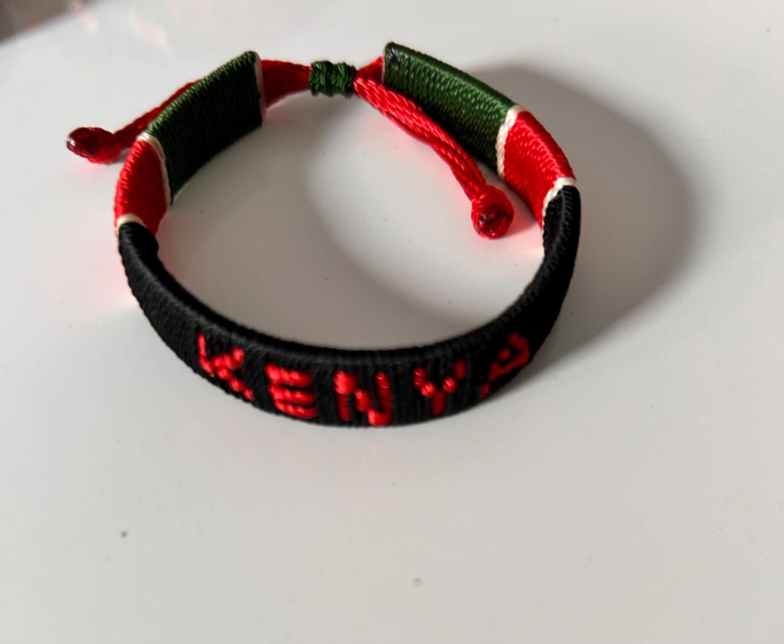 Kenya Flags Masai Bracelet/ African Handmade Wristbands (medium to ...