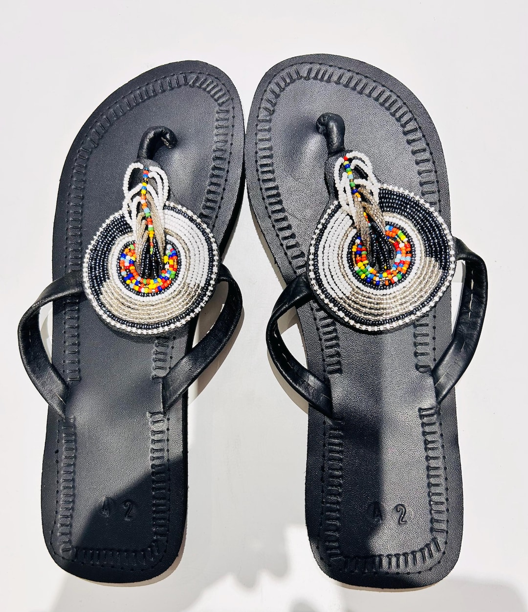 African Slippers Gift/masai Leather Slipplers/ Kenya Masaai Slippers ...