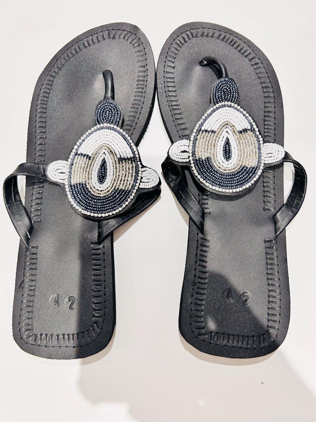 African Sandals Gift/masai Leather Slipplers/ Kenya Masaai Slippers ...