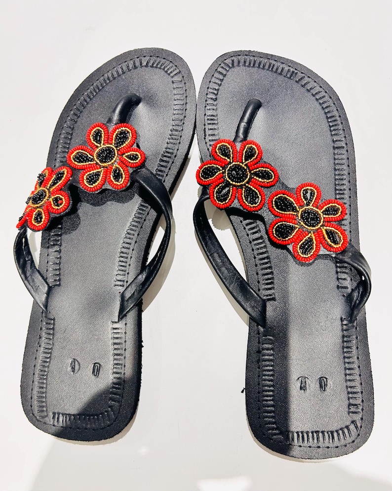 African Slippers Gift/masai Leather Sandals / Kenya Maasai Slippers ...