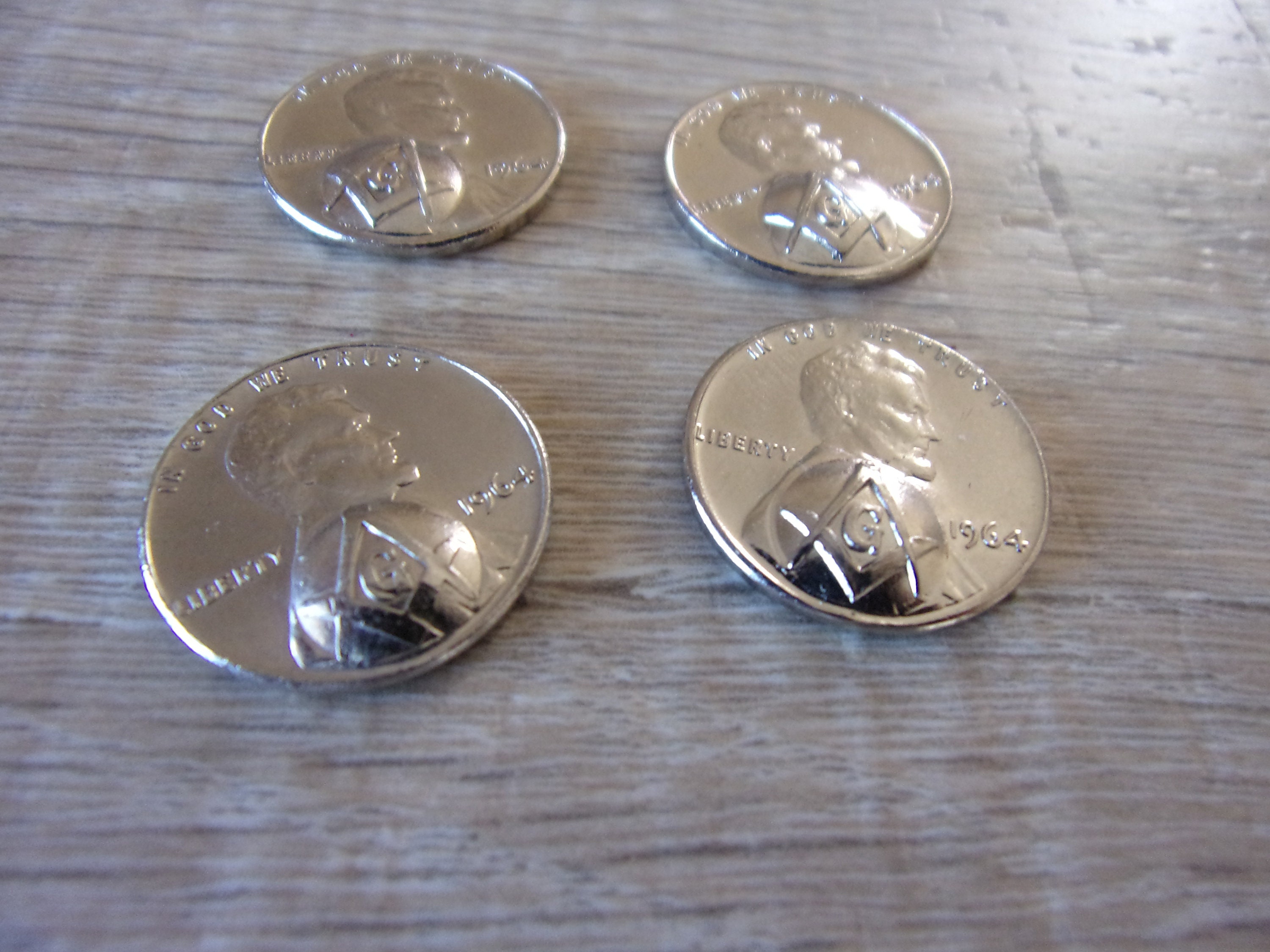 1964 Masonic Temple Stamped Chrome Nickel Plated Penny 4 - Etsy