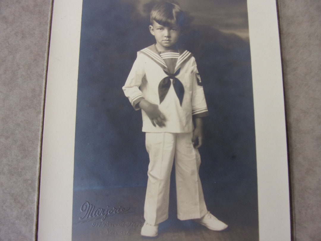 US Navy Sailors Son Young Boy in Uniform Cabinet Card Antique Studio ...