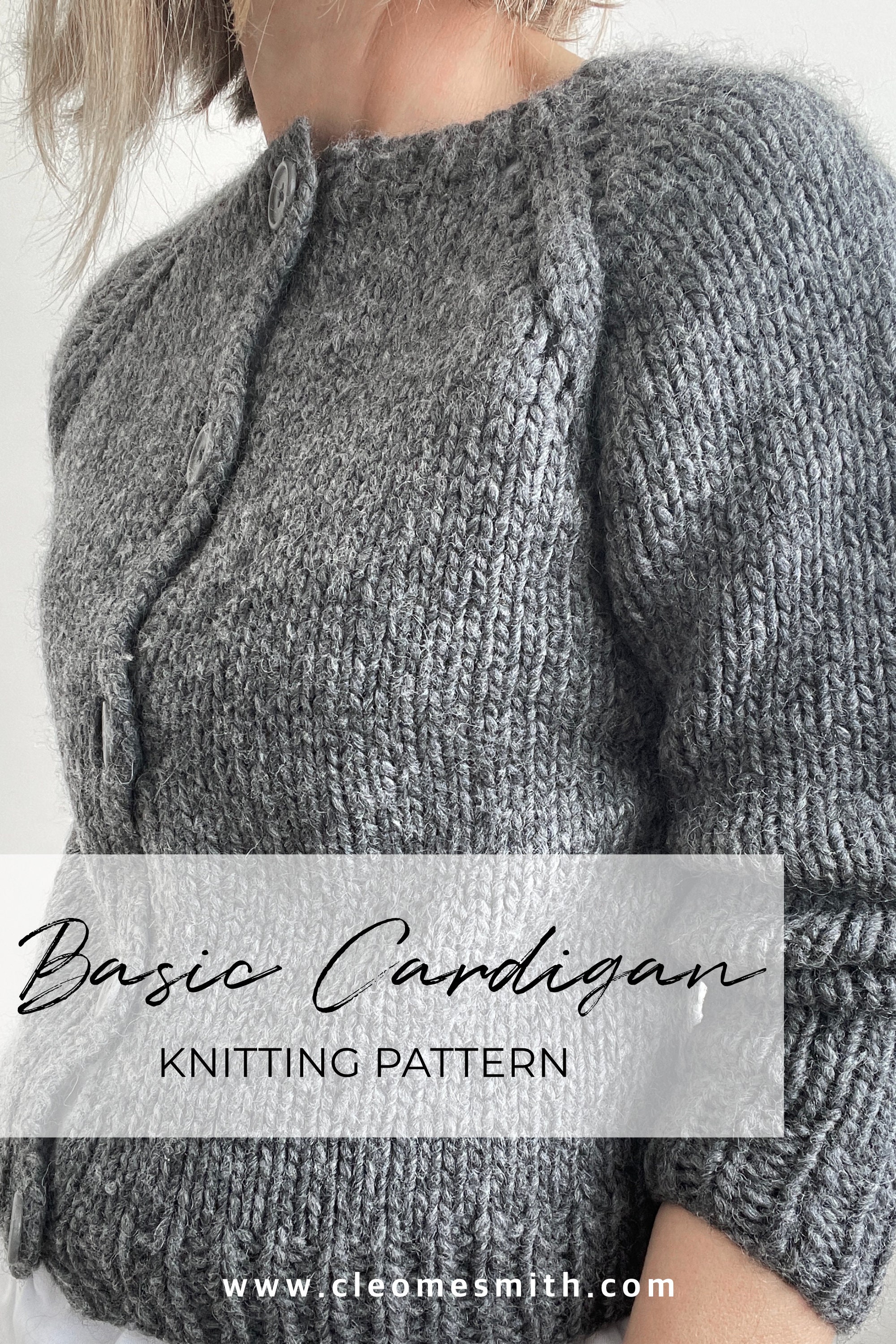 Basic Cardigan Knitting Pattern | 4 Patterns in 1 | Beginner / Easy ...