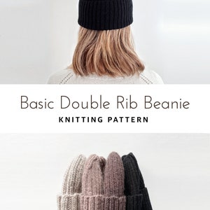 Basic Double Rib Beanie Knitting Pattern | 4 Patterns in 1 | Easy ...