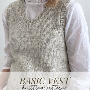 Basic V-neck Vest Knitting Pattern | 4 Patterns in 1 | Easy ...
