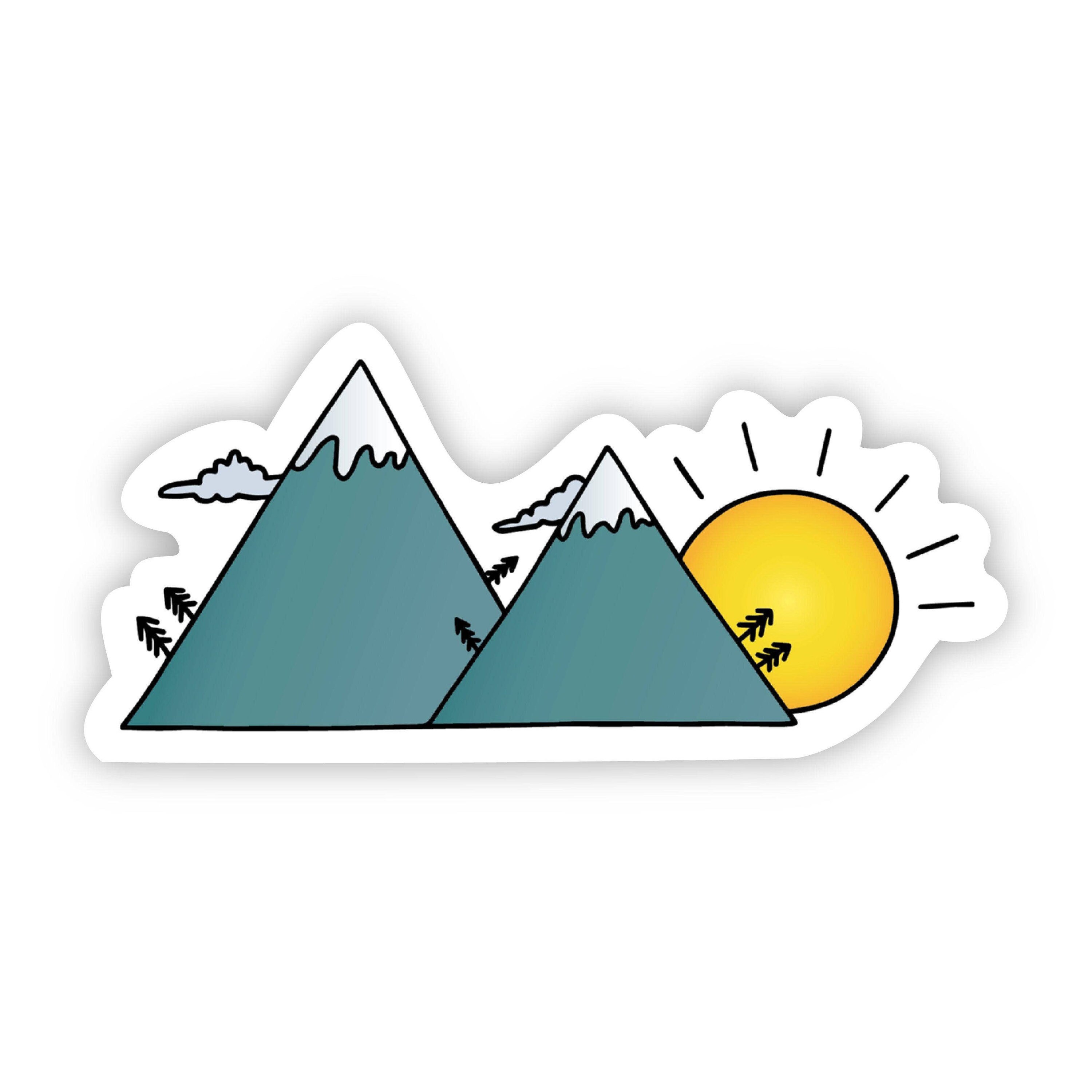 Sunset Mountains Sticker - Etsy
