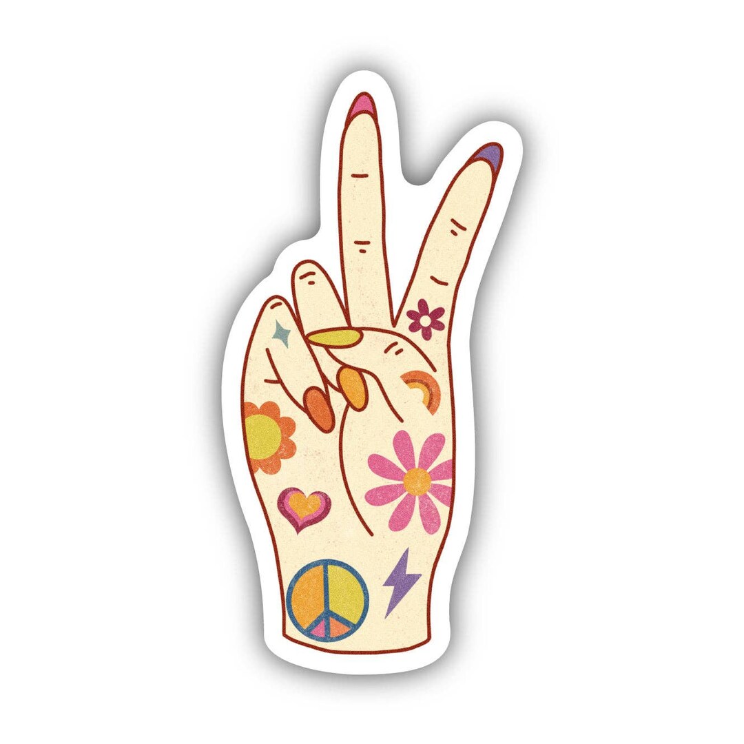 Groovy Peace Sign Sticker - Etsy