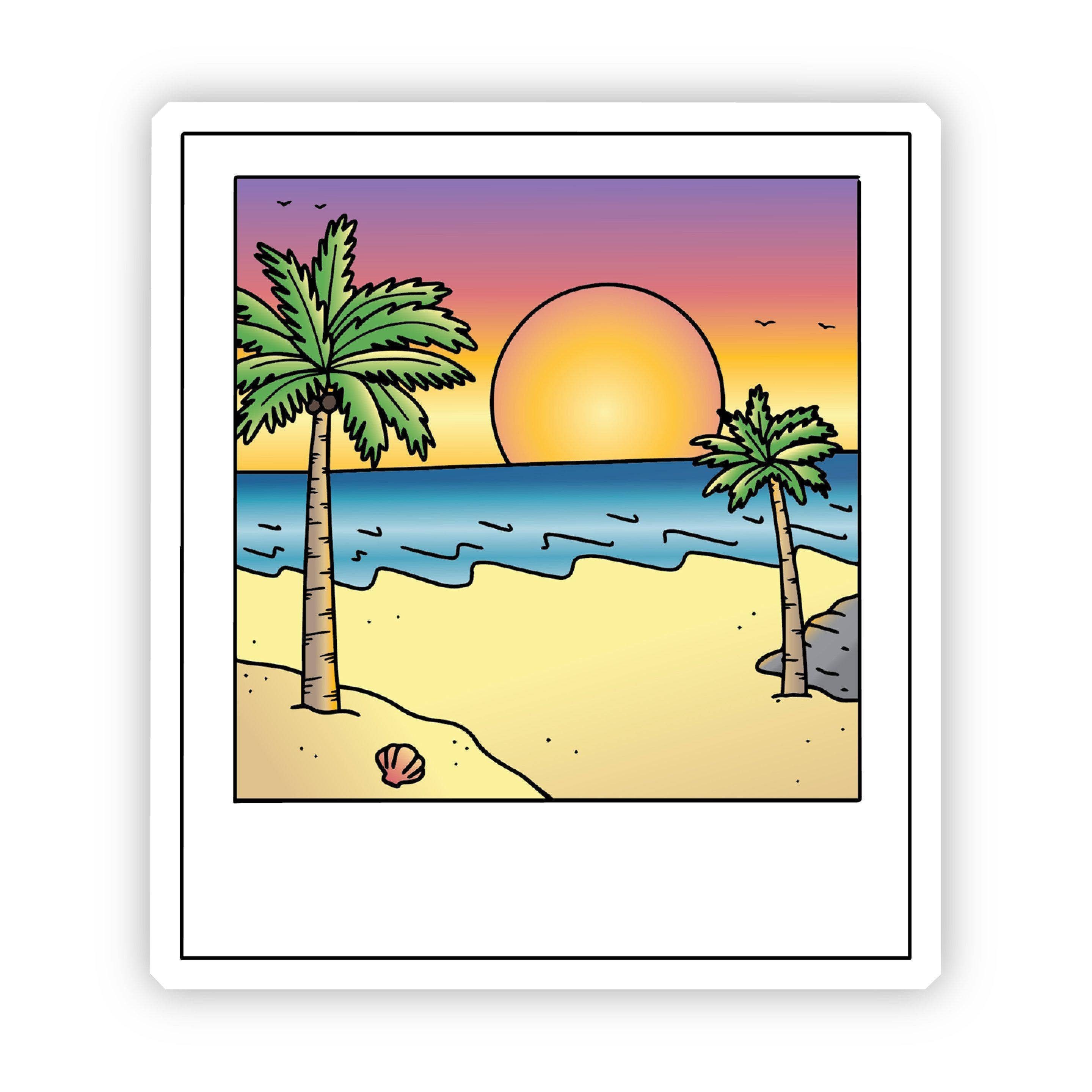 Sunset Polaroid Picture Beach Aesthetic VSCO Sticker - Etsy