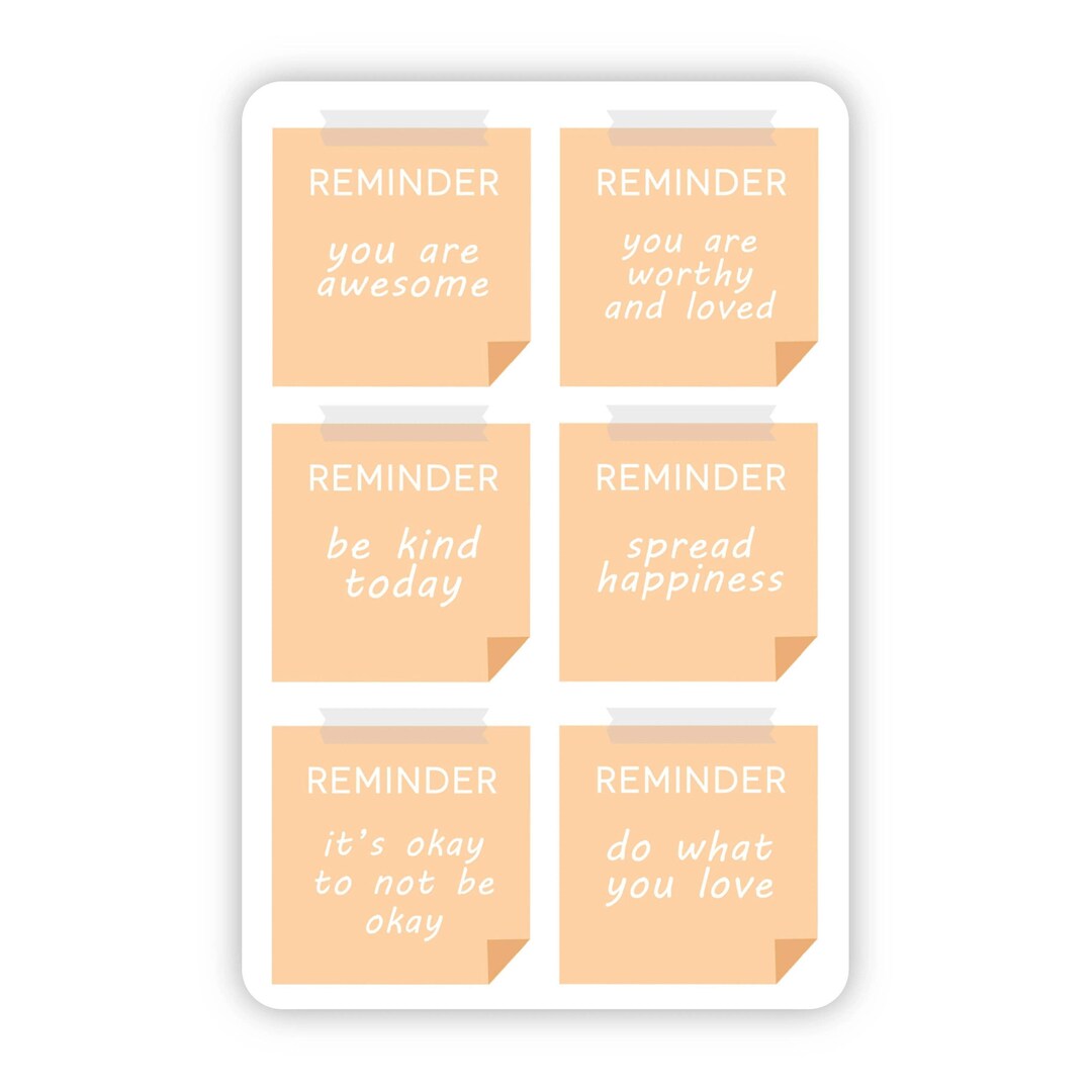 Positive Reminder Notes Sticker - Etsy