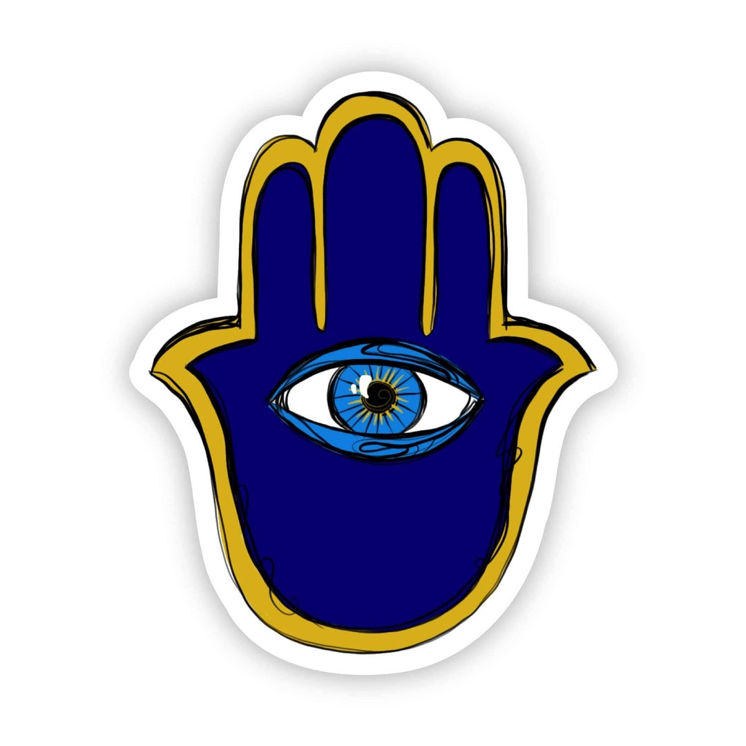 Blue Evil Eye With Hamsa Sticker - Etsy