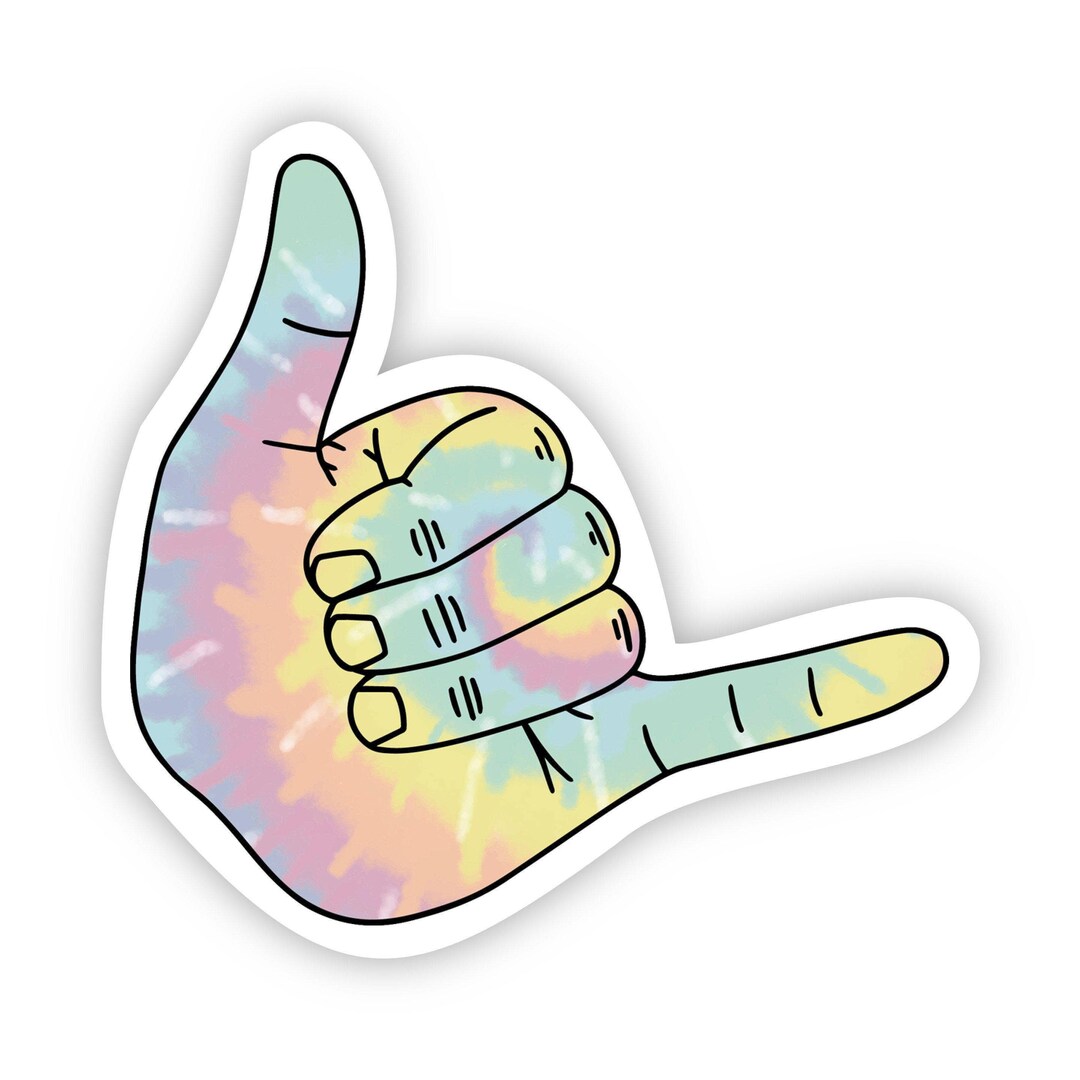 Shaka Tie Dye Aesthetic Sticker Hang Loose - Etsy