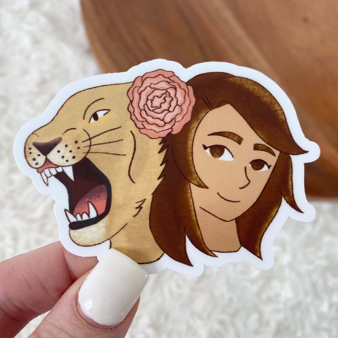 Hear Us Roar - Girl and Lion Sticker - Etsy