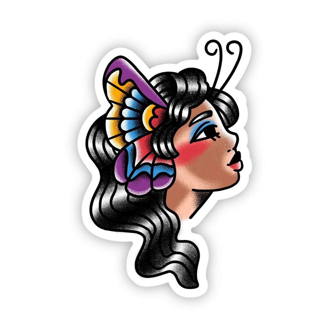 Vitiligo Butterfly Woman Tattoo Aesthetic - Etsy