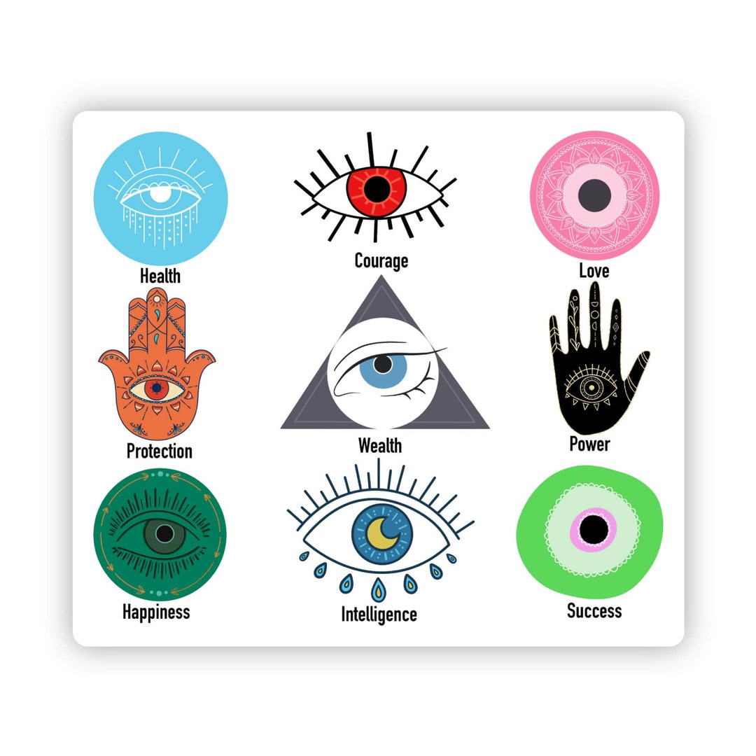 Evil Eye Color Chart Sticker - Etsy
