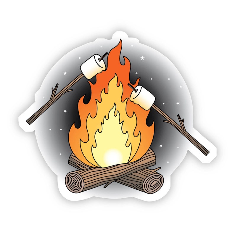 Campfire & Marshmallows Sticker - Etsy