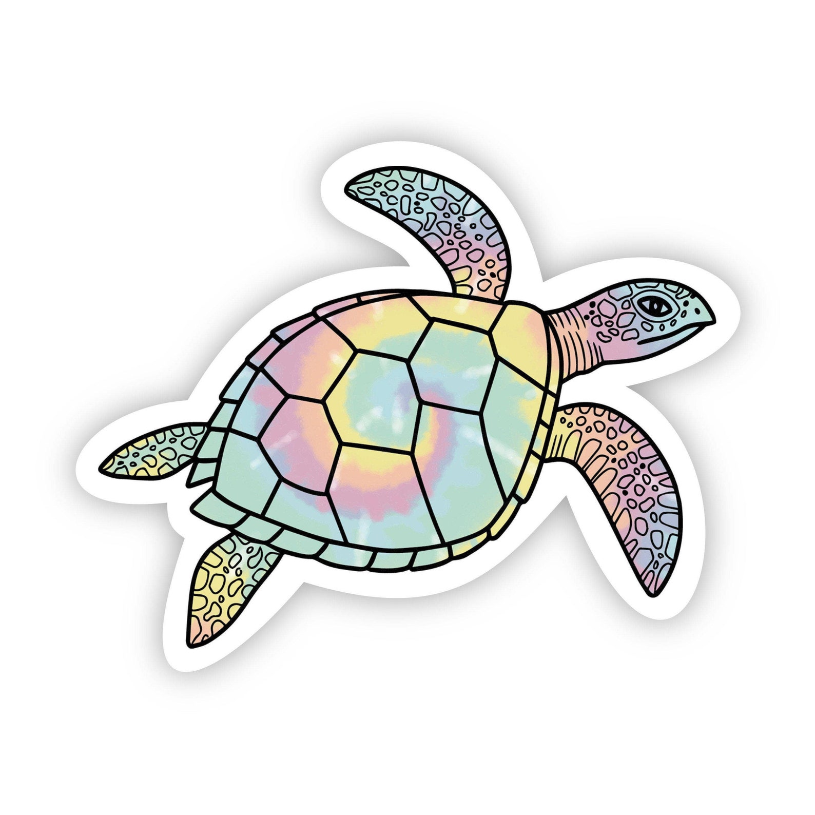 Sea Turtle Tie Dye Aesthetic Sticker - Etsy
