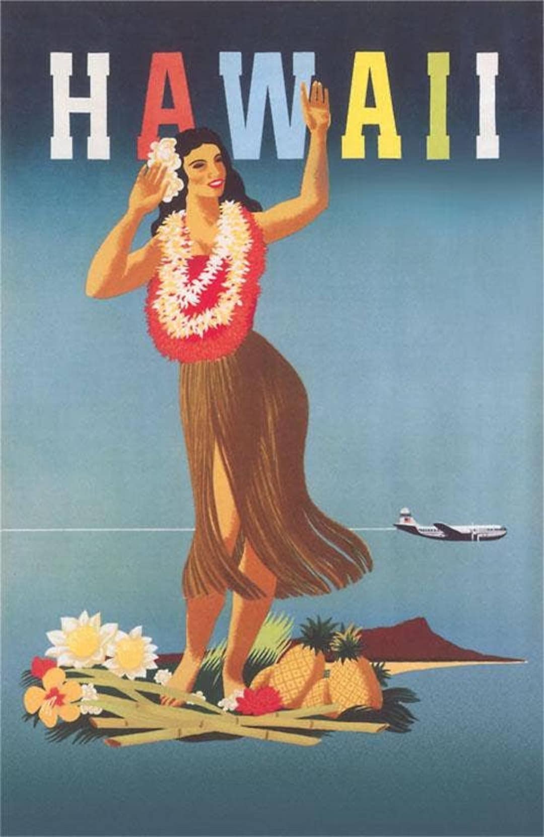 Hawaii - Vintage Reprinted Image, Postcard - Etsy