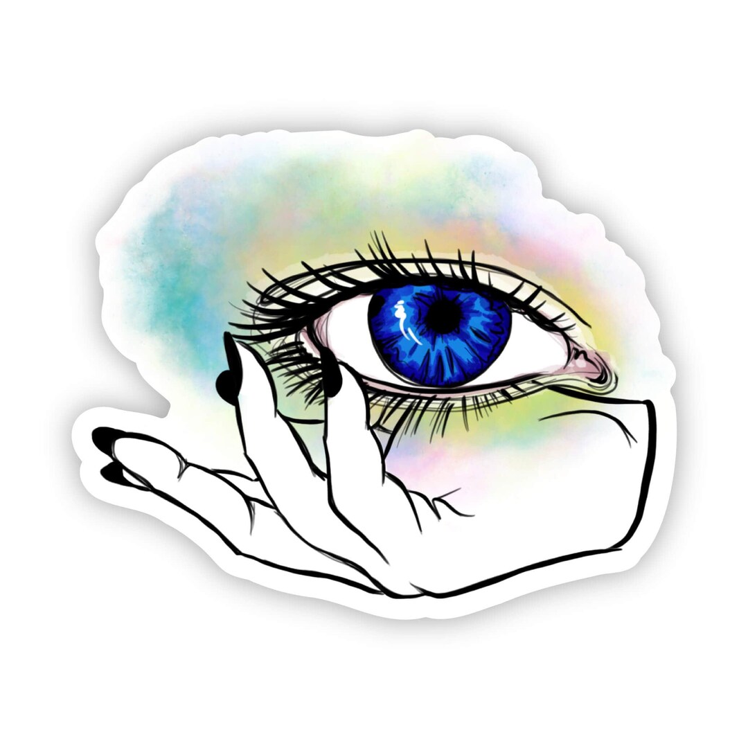 Blue Evil Eye & Hand Mystical Sticker - Etsy