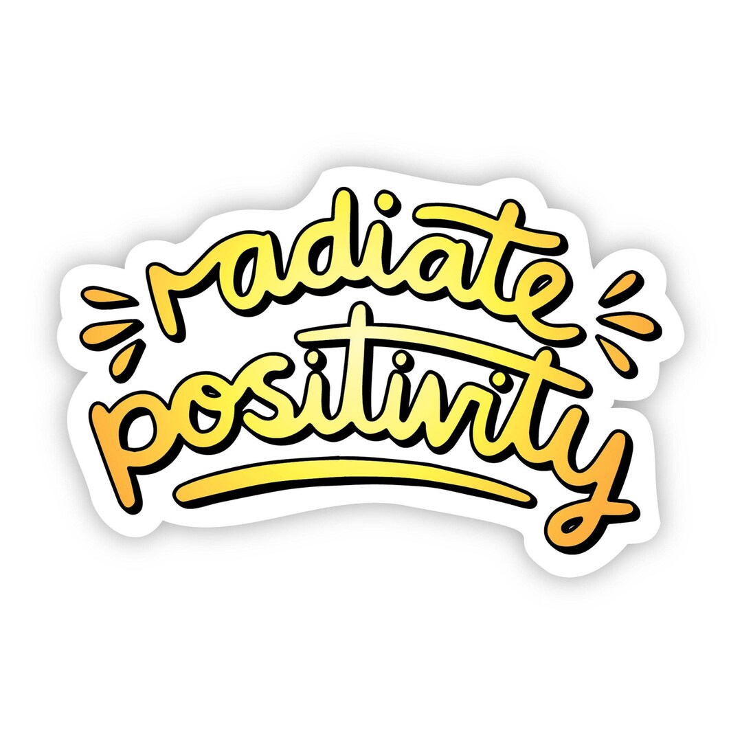 Radiate Positivity Yellow Aesthetic Sticker - Etsy