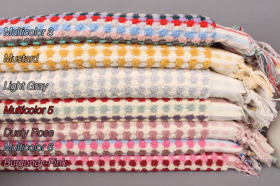 Turkish Hand Towel, Pom Pom Dish Towel, 20"x40" Cotton Dish Towel ...