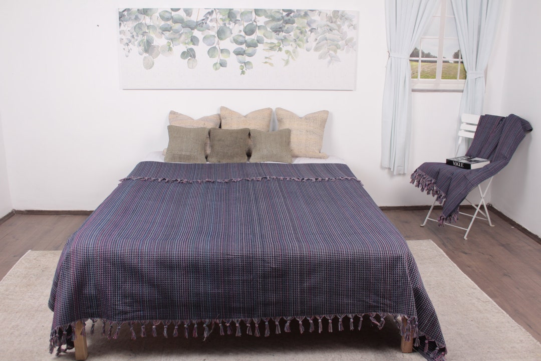 Turkish Blanket, Turkish Throw Blanket, Navy Throw, Diamond Throw ...