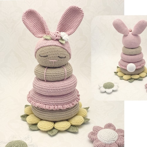 Crochet Pattern Bunny Stacking Toy English US Terms & - Etsy
