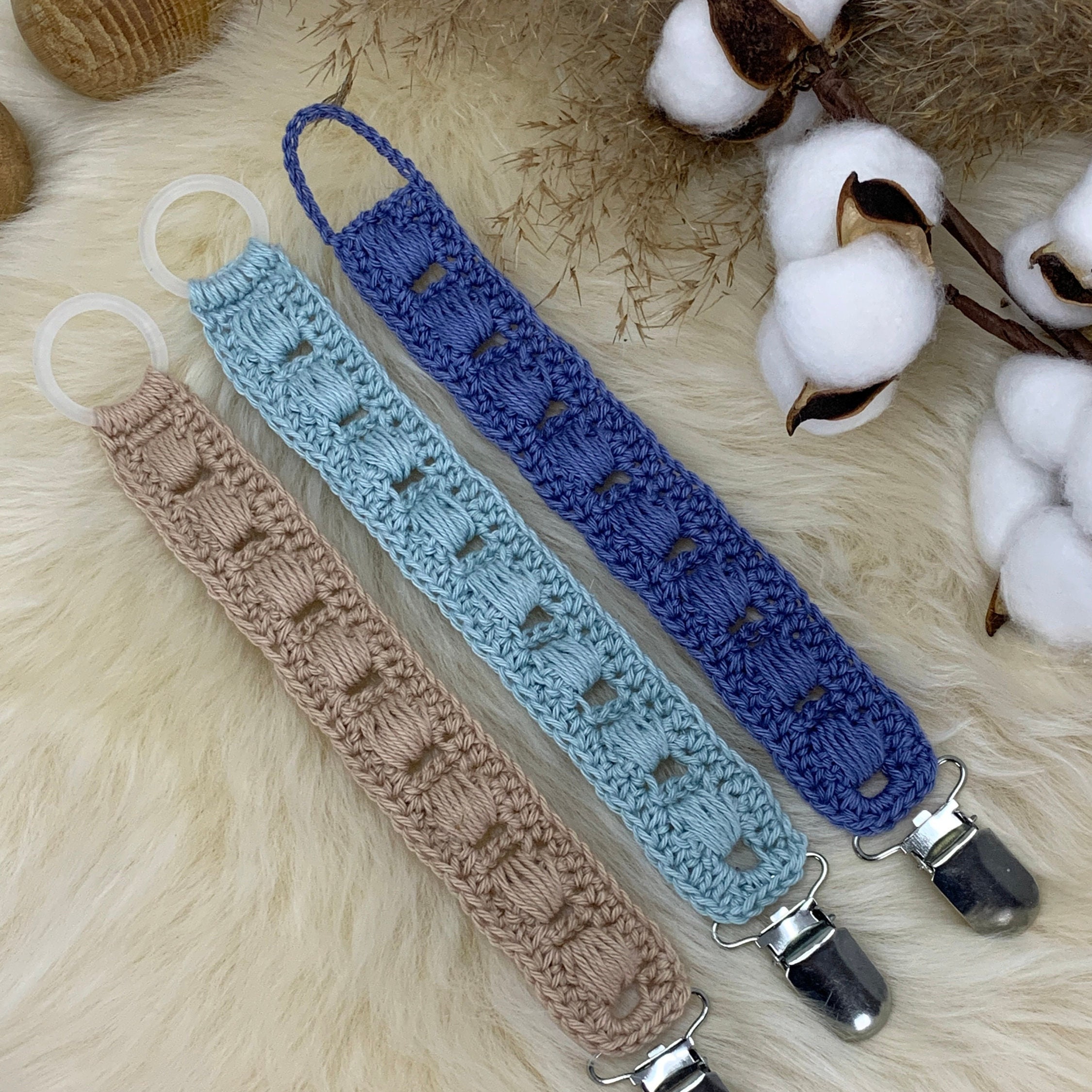 Crochet Pattern Pacifier Holder Fuchsia English US Terms & - Etsy