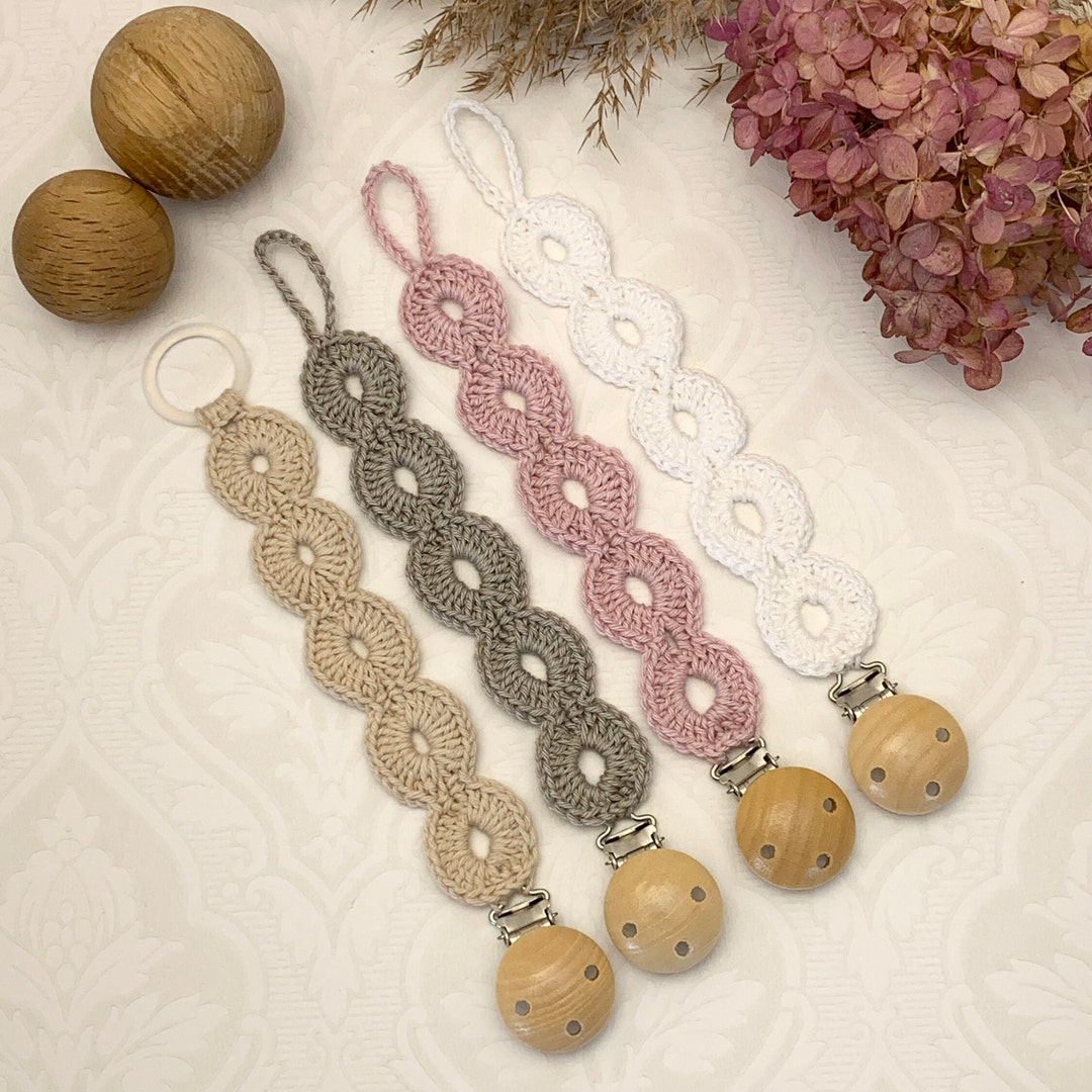Crochet Pattern Cute Pacifier Holder Rose, English US Terms& Swedish ...