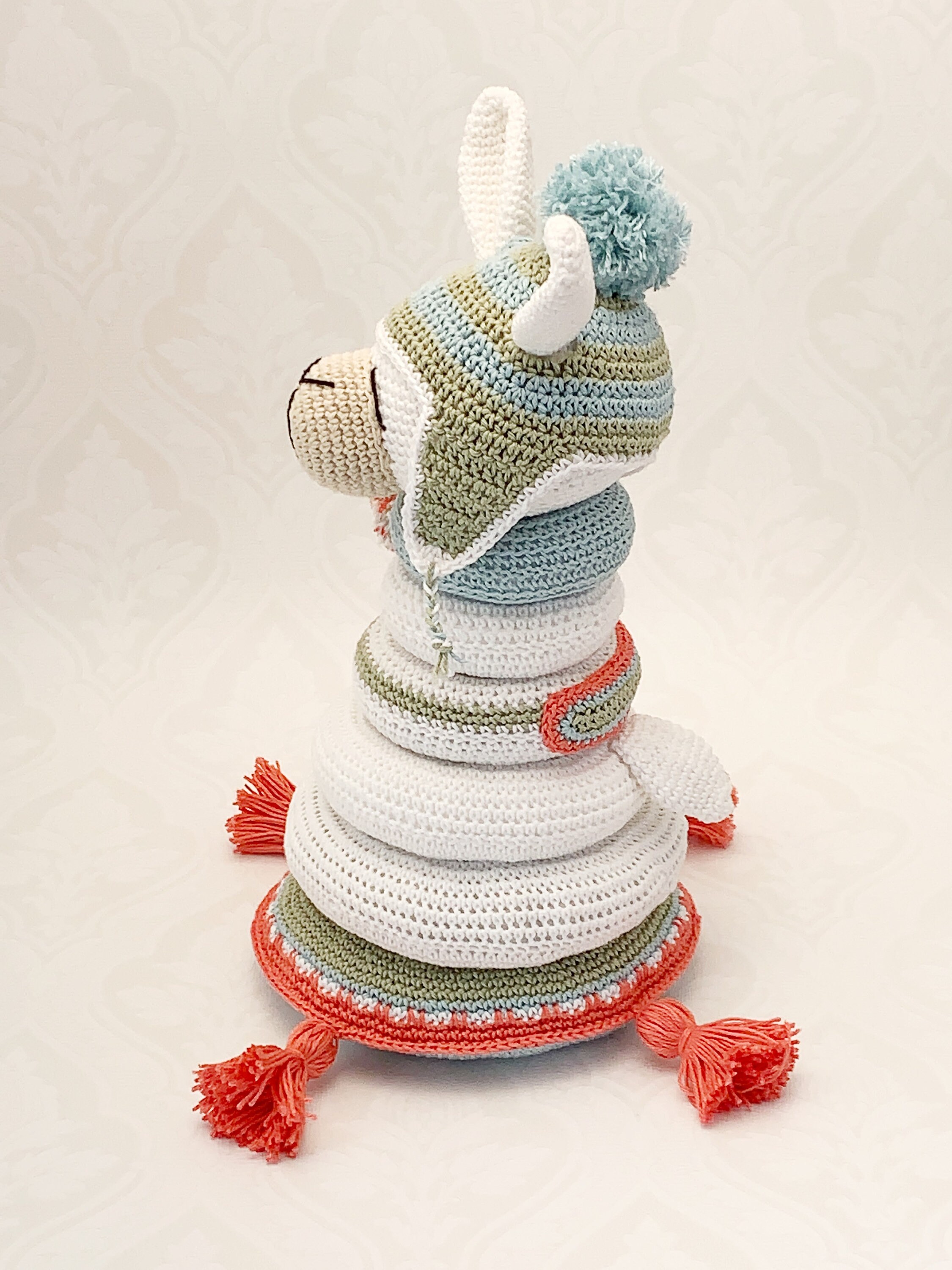Crochet Pattern Lama Stacking Toy English US Terms & Swedish - Etsy