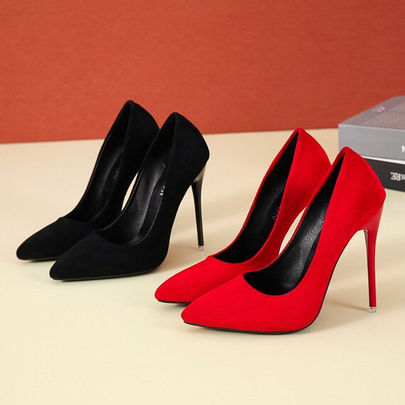 Black And Red High Heel Shoes