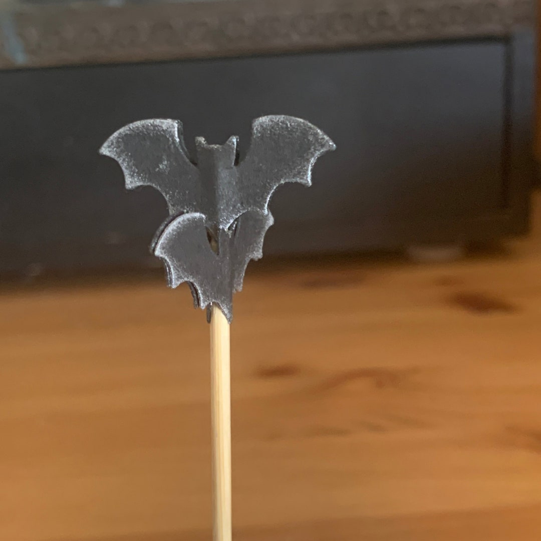 Halloween Cupcake Toppers, Double Sided Bats With a Touch of Silver ...