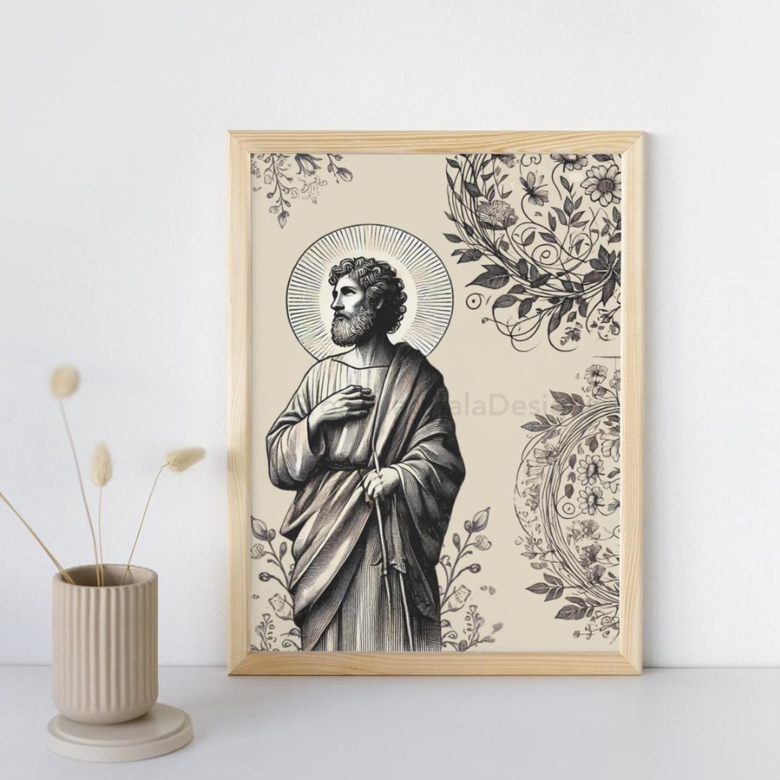 Vintage Line Art Holy Family 3-piece Digital Download | Jesus, Mary ...