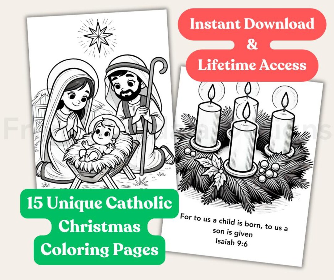 Catholic Christmas Coloring Pages: Advent Bible School Printables ...