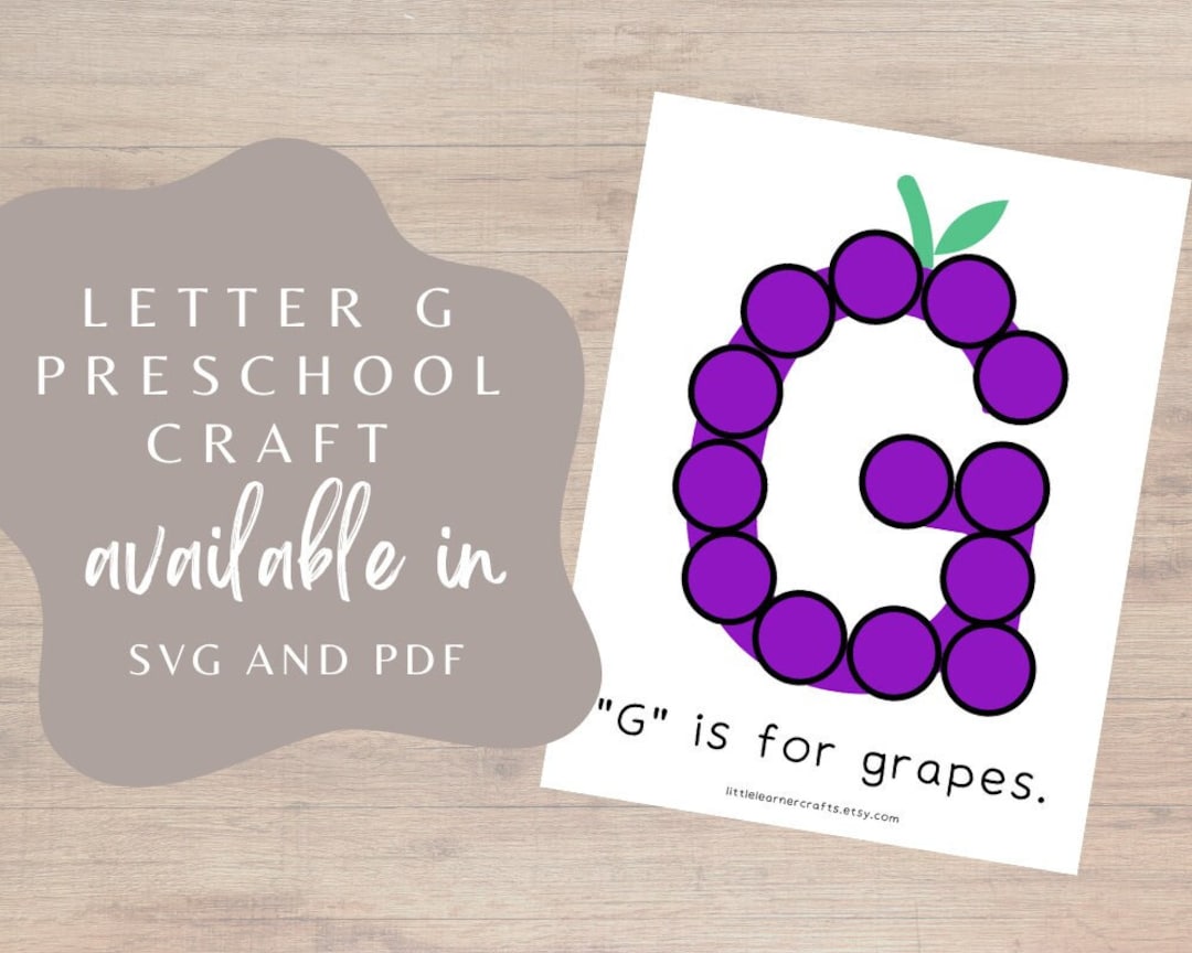 Letter G Preschool Craft | SVG and PDF | G is for Grapes Craft ...