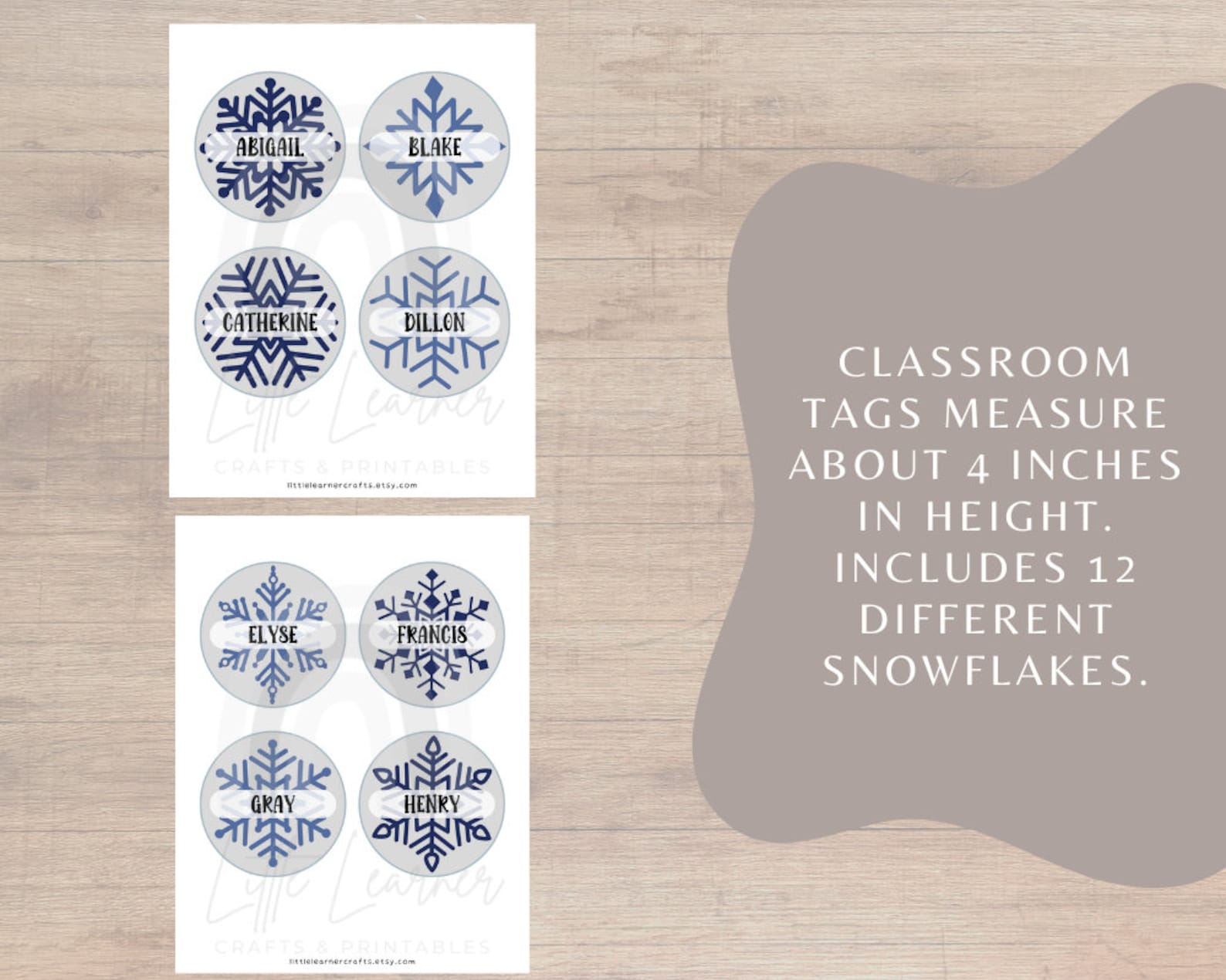 Snowflake Classroom Name Tags | Editable Tags for Cubby Nametag ...