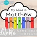 Preschool Name Recognition Activity: Rainbow Colors, Editable Template ...