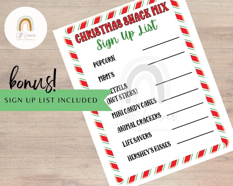 Christmas Story Snack Mix Printable | Christmas Activity for Preschool ...