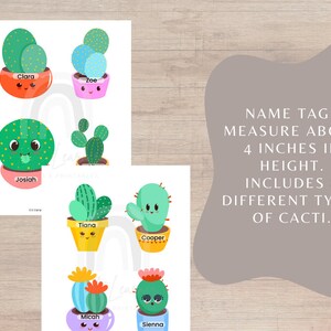 Editable Classroom Name Tags | Cactus Tags for Cubby Nametag | Spring ...