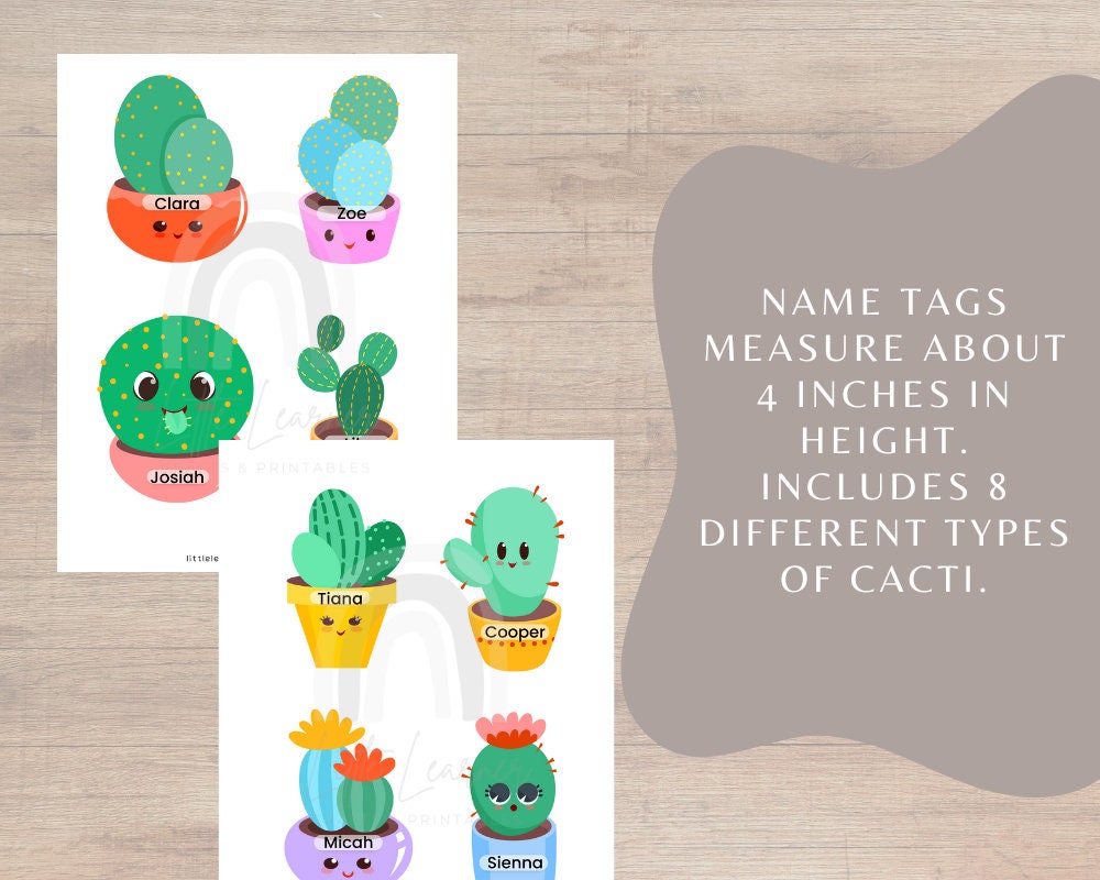 Editable Classroom Name Tags | Cactus Tags for Cubby Nametag | Spring ...