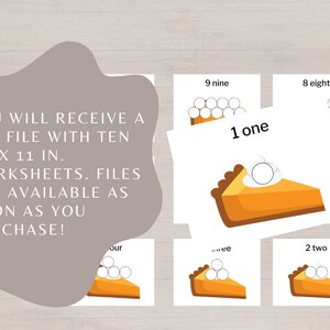 Thanksgiving Counting Cards Pumpkin Pie Counting and Number Recognition ...