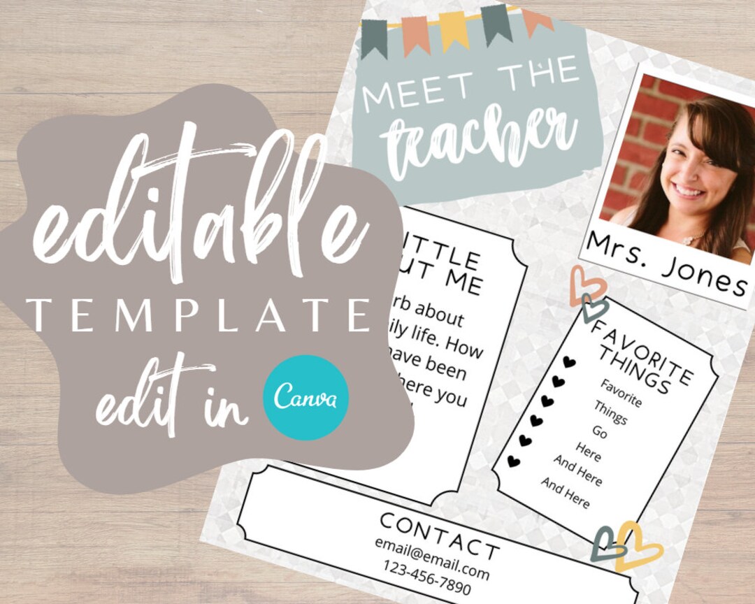 Meet the Teacher Template - Customizable, Printable, Back-to-school ...