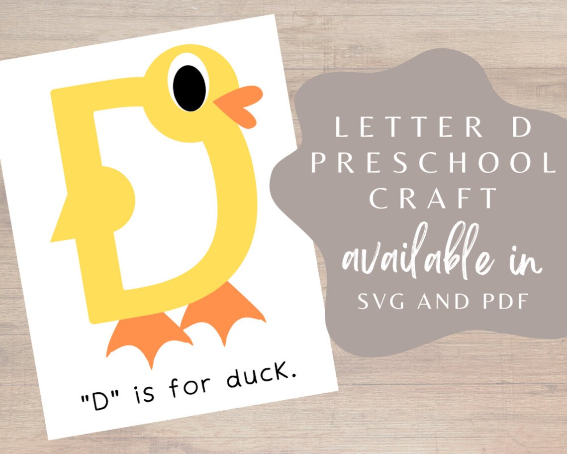 Letter D Duck Craft: Preschool Alphabet Learning (SVG & PDF) - Etsy