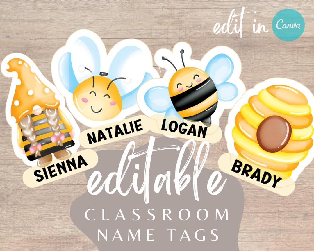 Honey Bee Gnome Classroom Labels: Editable Teacher Printable (digital ...