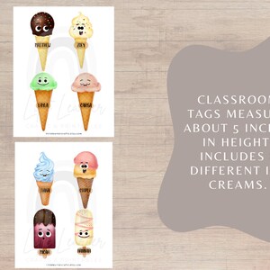 Editable Classroom Name Tags | Summer Ice Cream Tags for Cubby Nametag ...