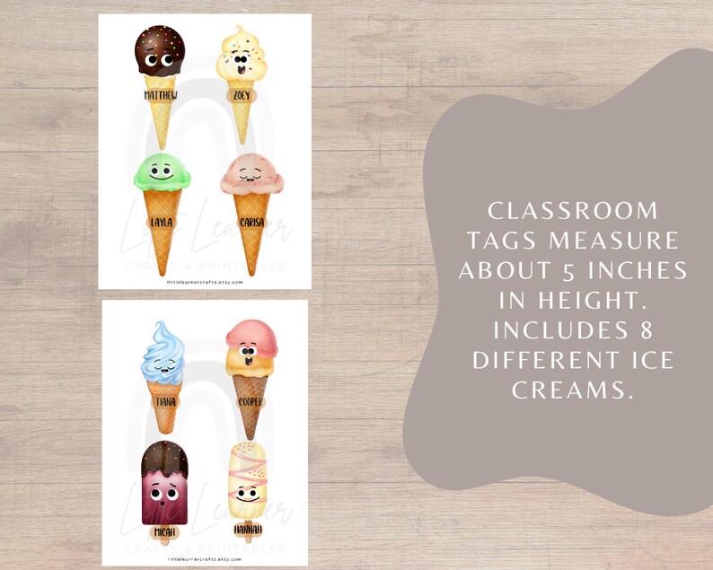 Editable Summer Ice Cream Classroom Name Tags (digital Download) - Etsy