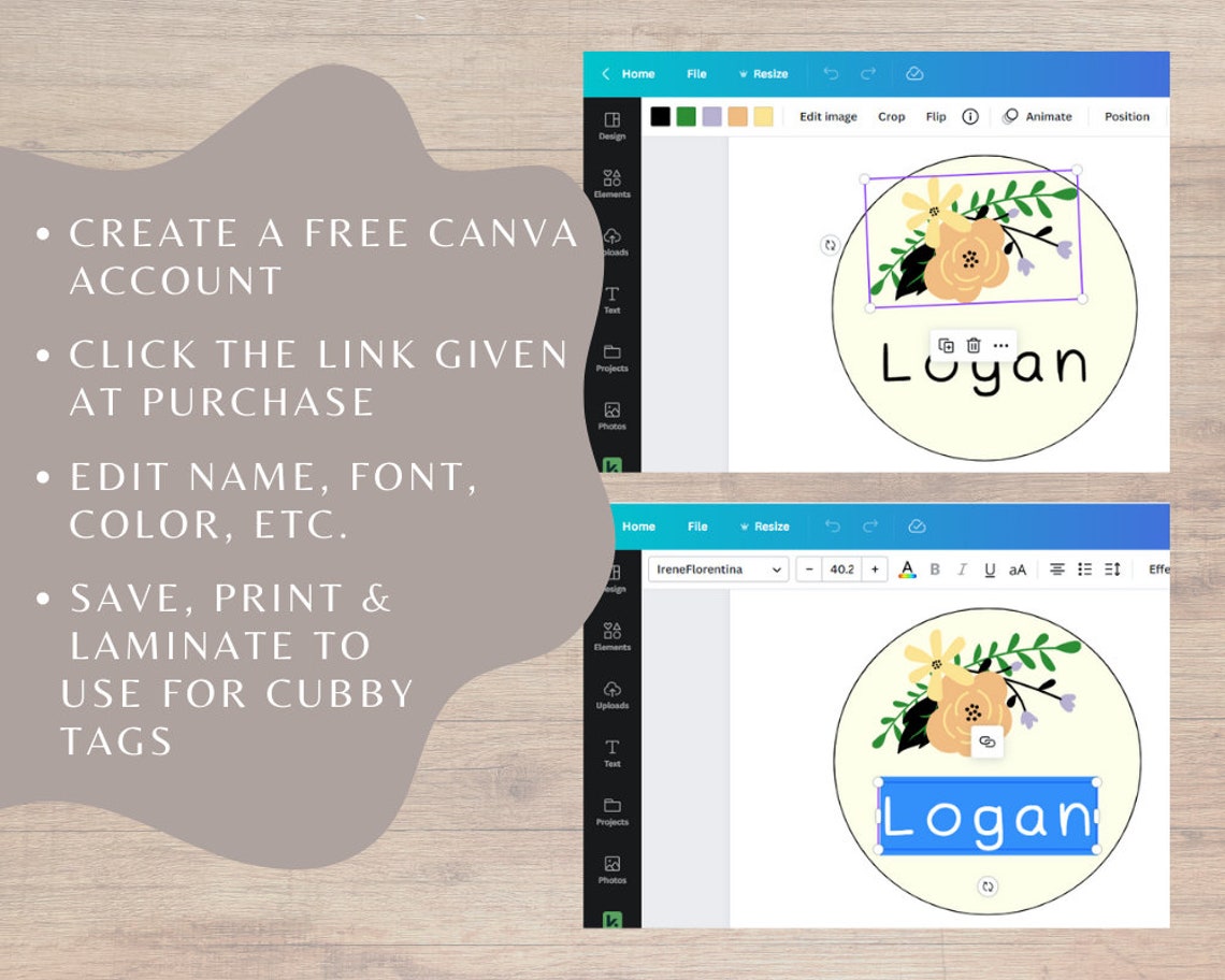 Editable Cubby Tags for Toddlers Spring Classroom Tags Floral Nametags ...