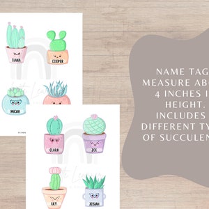Editable Succulent Classroom Name Tags: Cubby & Coat Hanger Labels ...