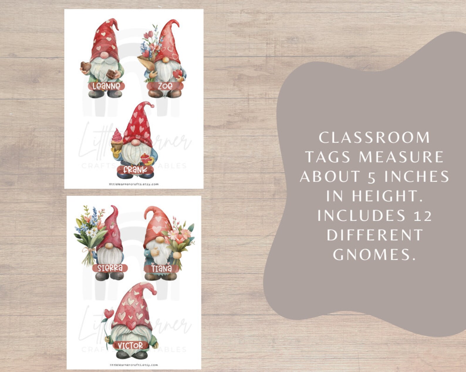 Valentine Classroom | Editable Classroom Name Tags | Valentine Gnome ...